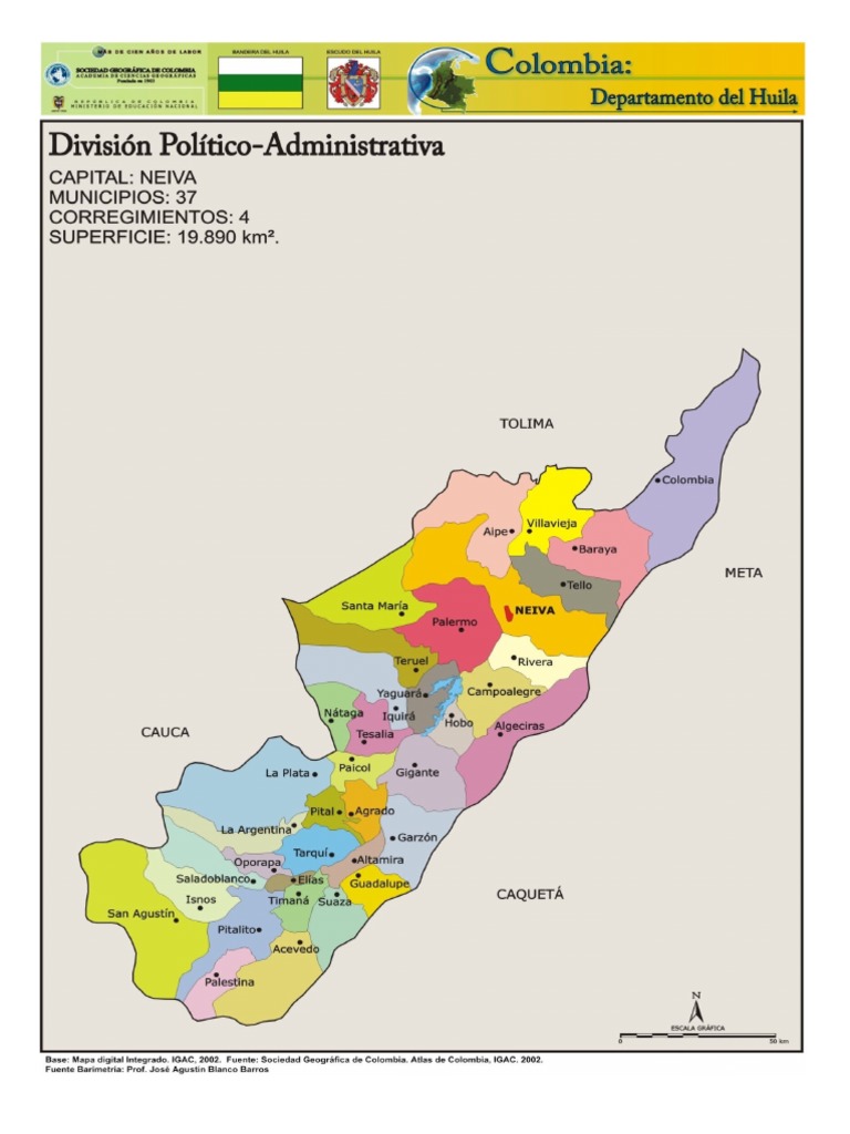 Mapa Politico Del Huila | PDF