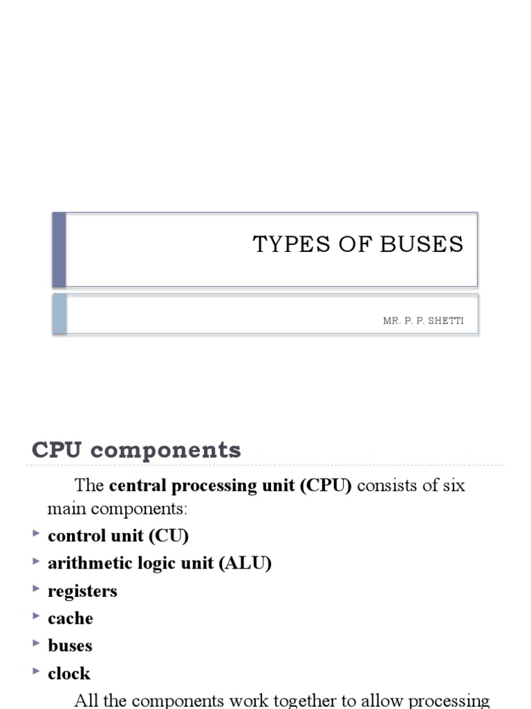 Types of Buses | PDF | Teaching Methods & Materials | Computers