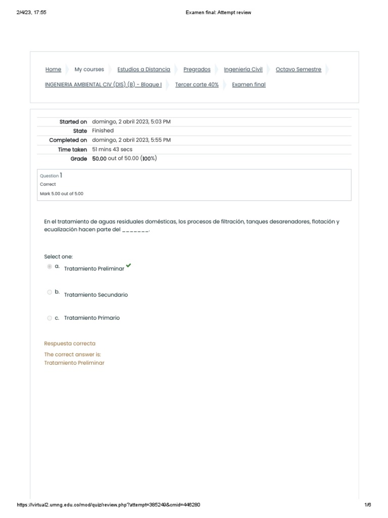 Examen Final - Attempt Review | PDF