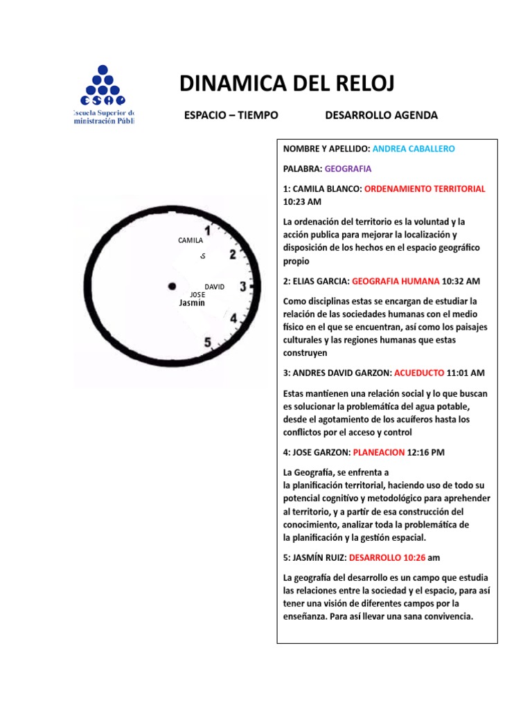 DINAMICA DEL RELOJ Andrea | PDF