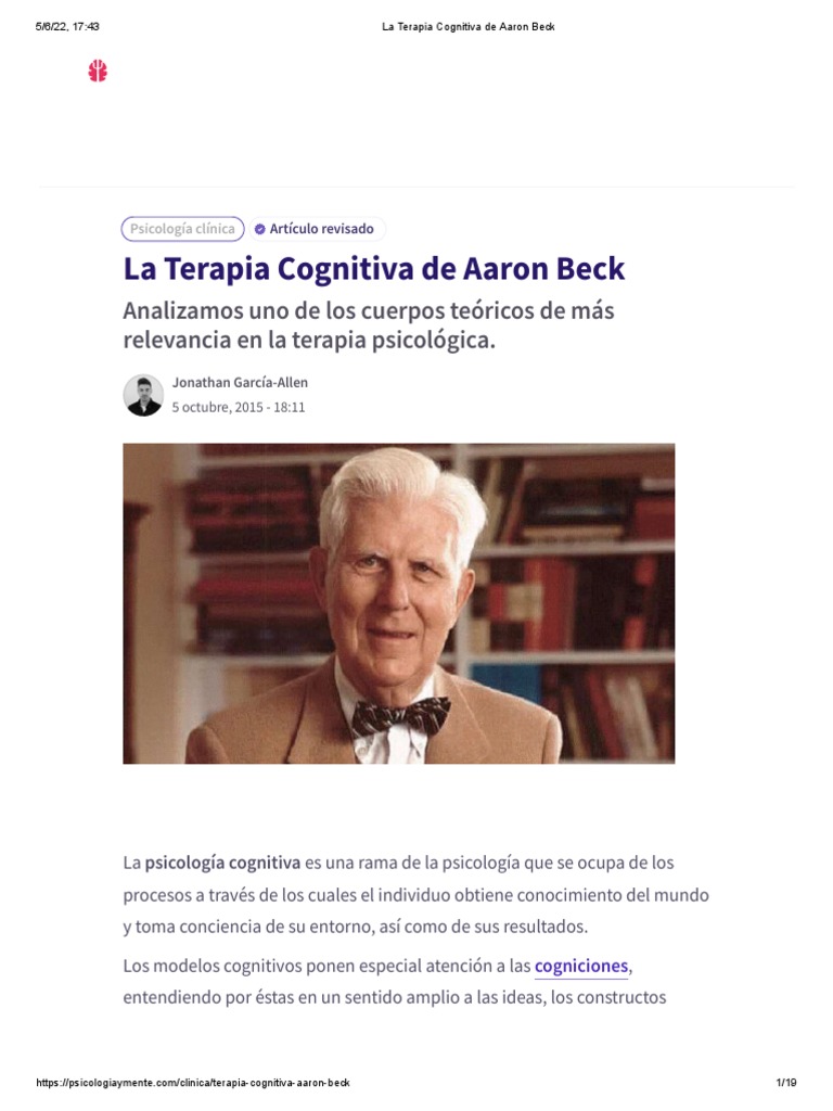 Terapia Cognitiva de Beck: Fundamentos | PDF | Terapia cognitiva ...