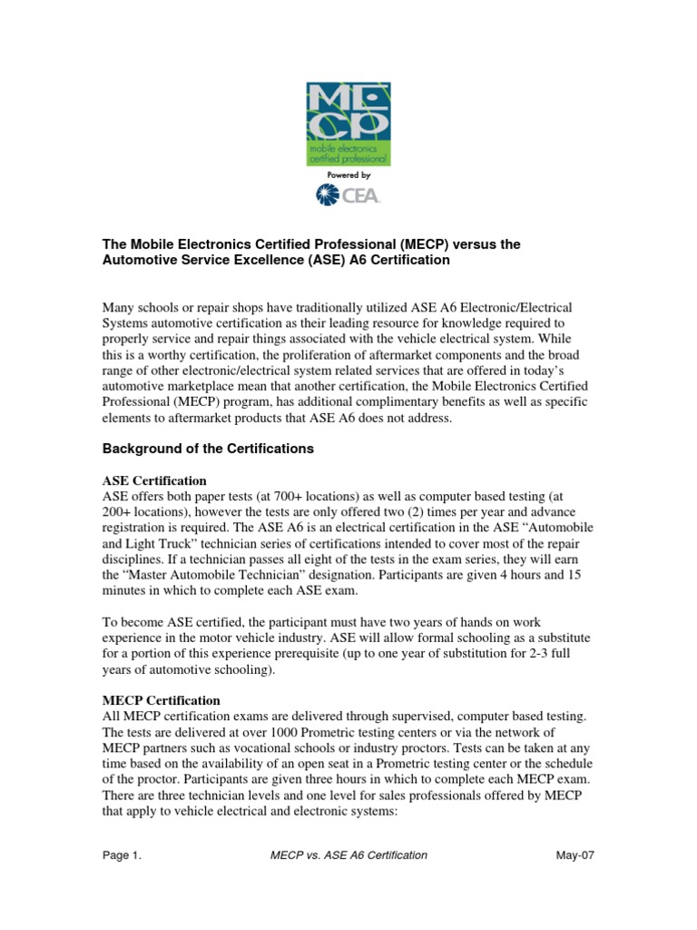 Ase Test Guide Mecp - Com MECP Versus ASE A6 Certification-V3 | PDF ...