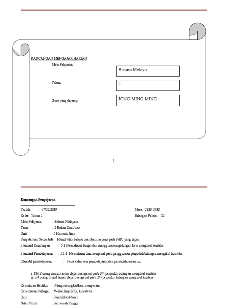 Pencerapan tatabahasa BM T2.doc | PDF