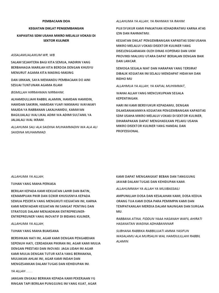 Pembacaan Doa | PDF | Bisnis | Hukum