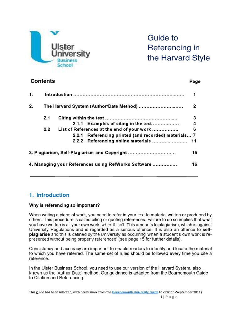 Ulster University Harvard Referencing Guide PDF | PDF | Foreign ...