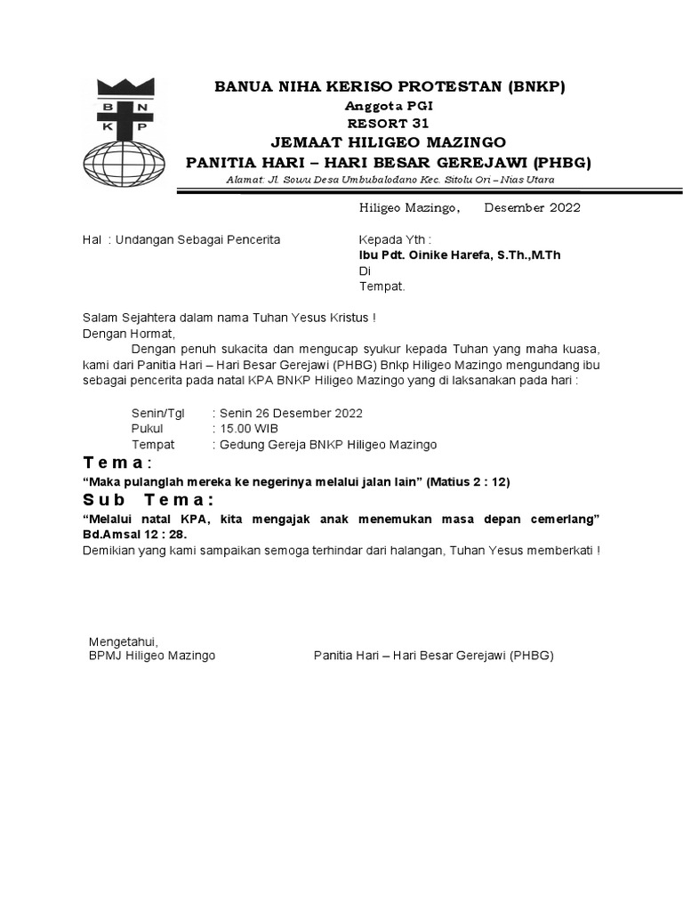 Kop Surat BNKP | PDF