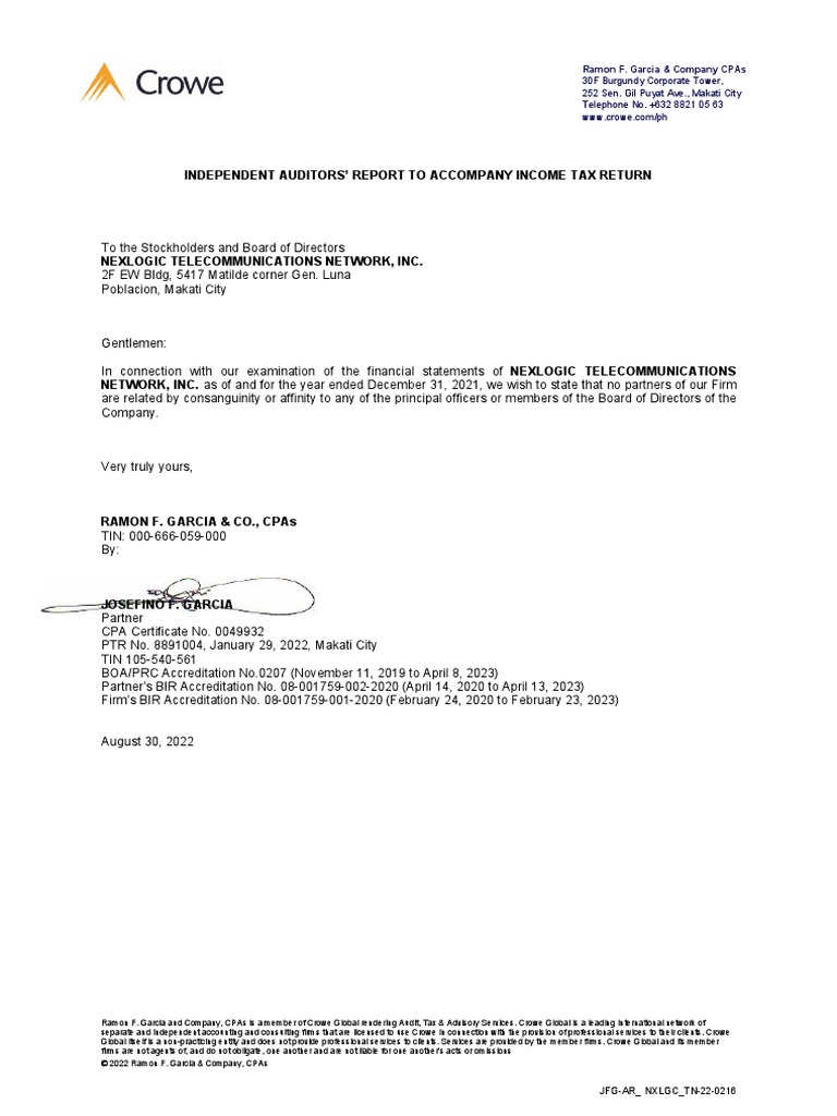 Nexlogic - AFS 2021 For eAFS Filing 2 PDF | PDF