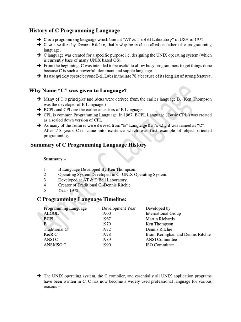documents_null-History+of+C+Language.pdf | PDF