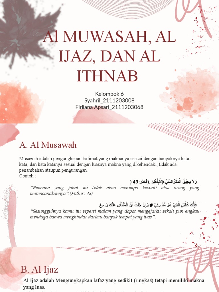 Al Musawah, Al Ijaz, Dan Al Ithnab Kel 6 | PDF