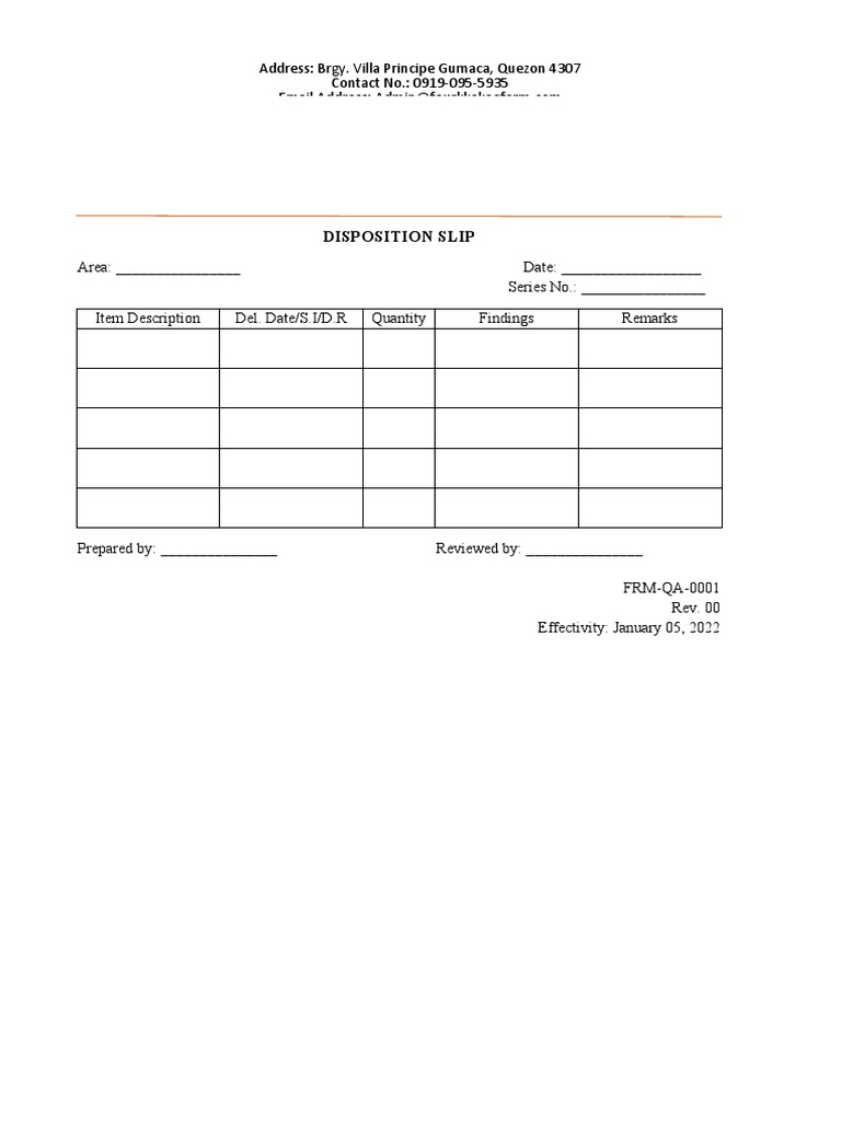 Disposition Slip | PDF