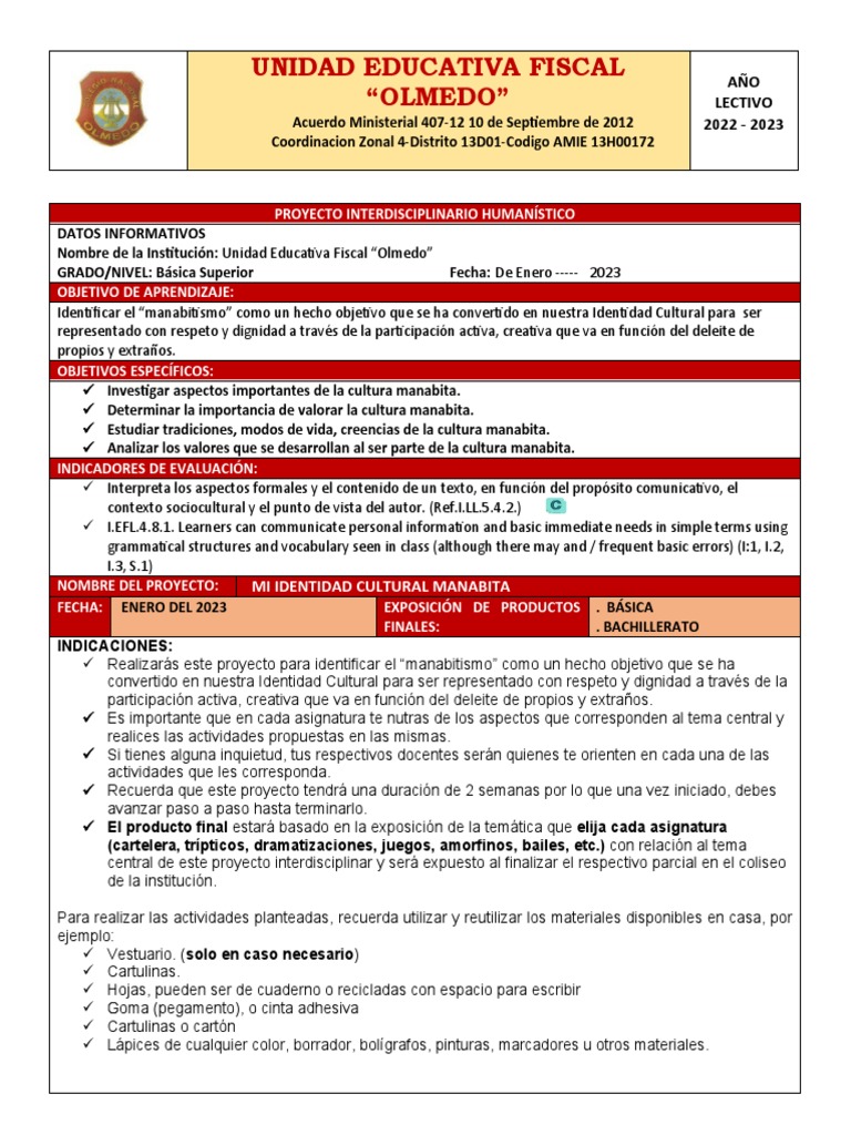 Proy. Interd. 2P2Q Basica Superior | PDF