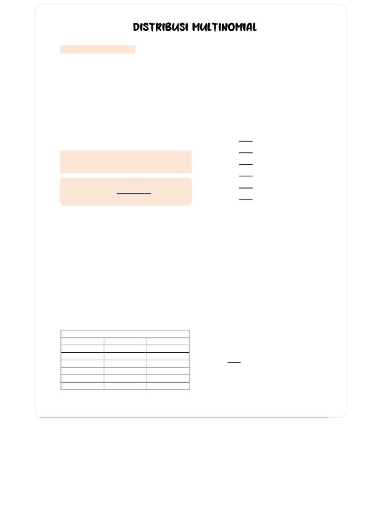Materi Semester 2 Distribusi Multinomial PDF | PDF