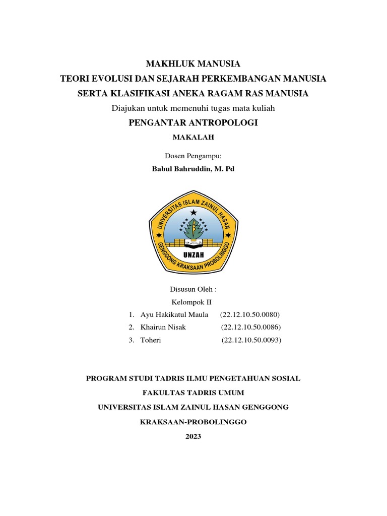 Makhluk Manusia Teori Evolusi Dan Sejarah Perkembangan Manusia Serta ...