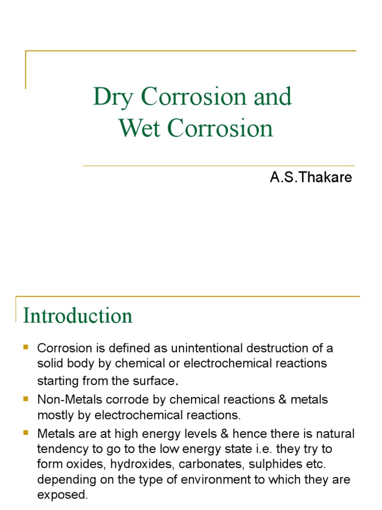 Dry and Wet Corrosion | PDF