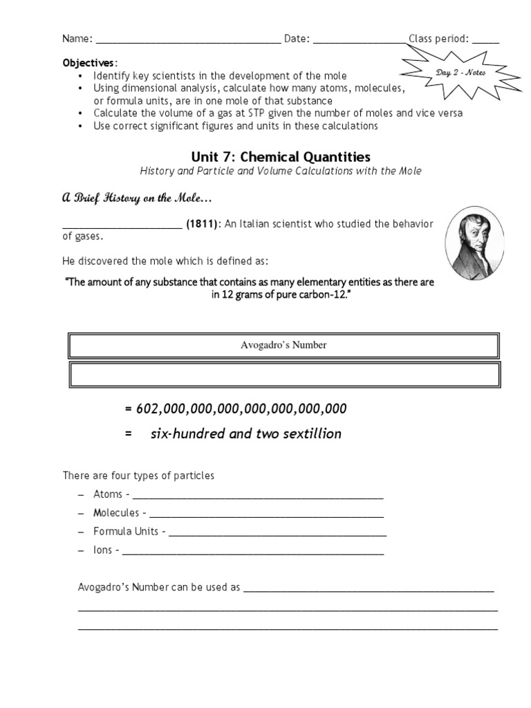 U7S2 - Guided Notes - History and Particle and Volume Calculations With ...