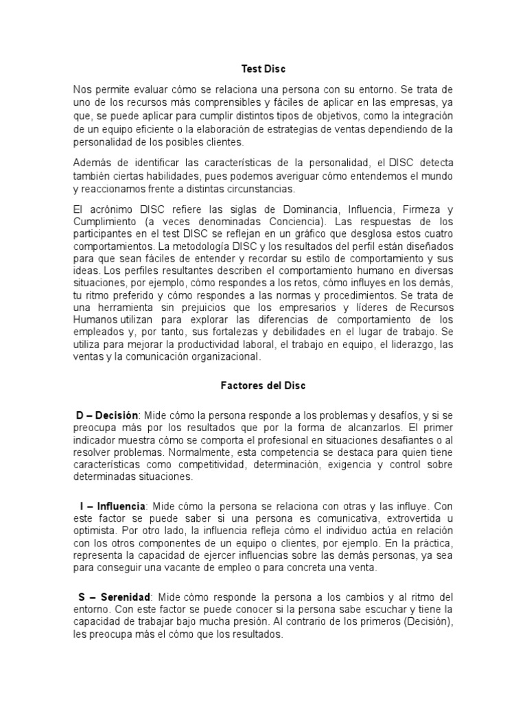 Matriz Disc | PDF | Crecimiento personal y profesional | Negocios
