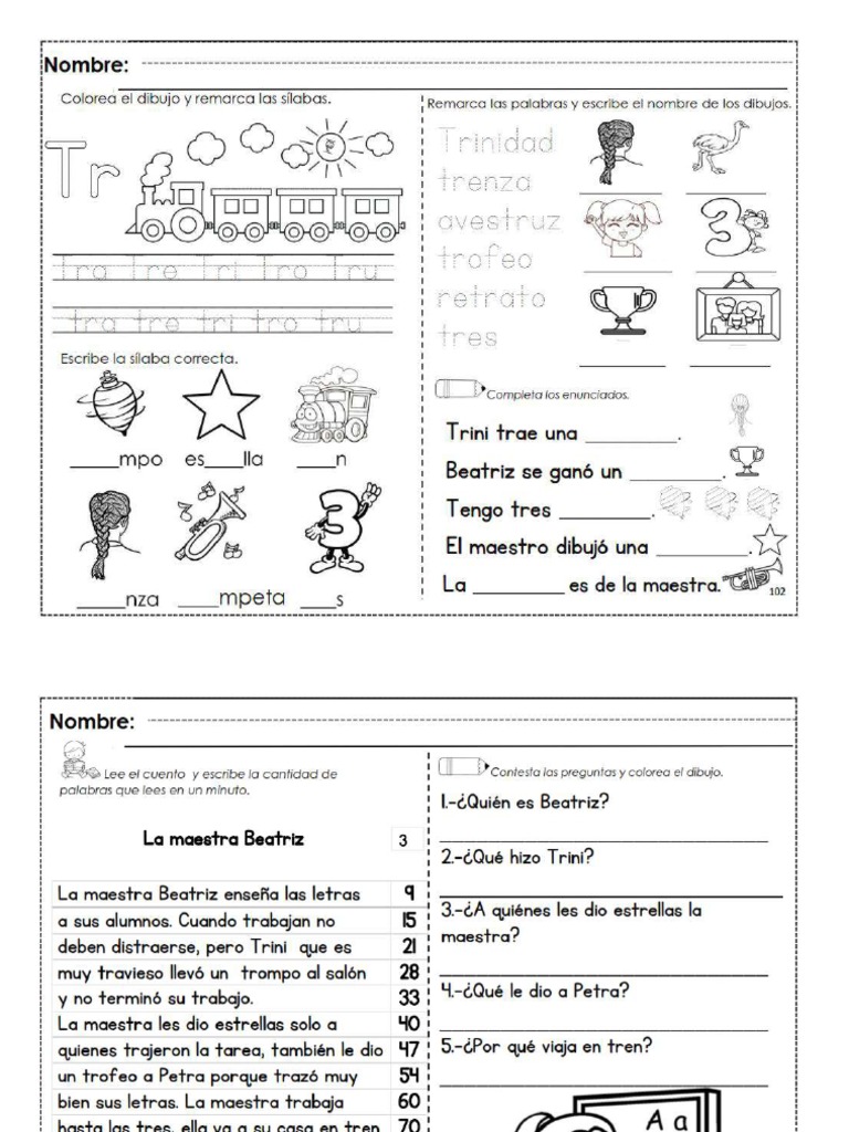 Cuadernillo Silabas Trabadas-Sumas-Restas | PDF