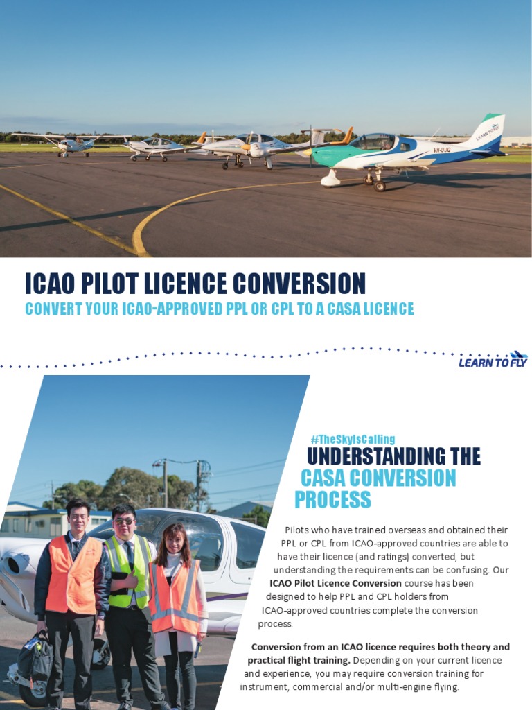 ICAO Pilot Licence Conversion Course Guide Learn To Fly Melbourne PDF ...