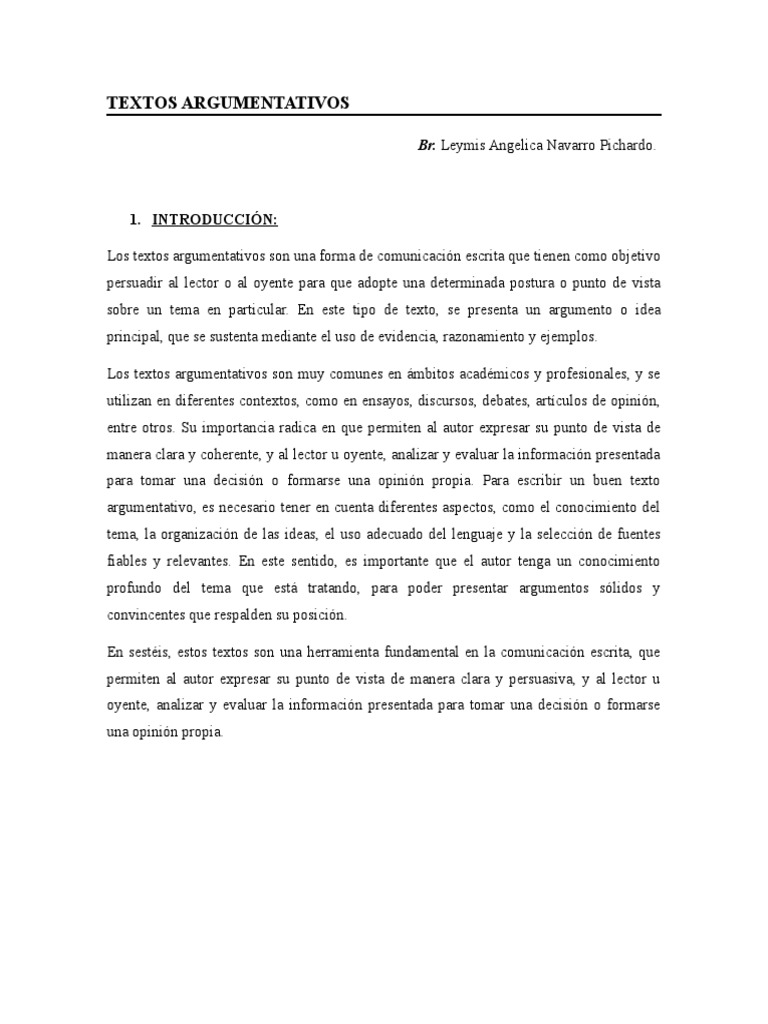 Textos Argumentativos | PDF