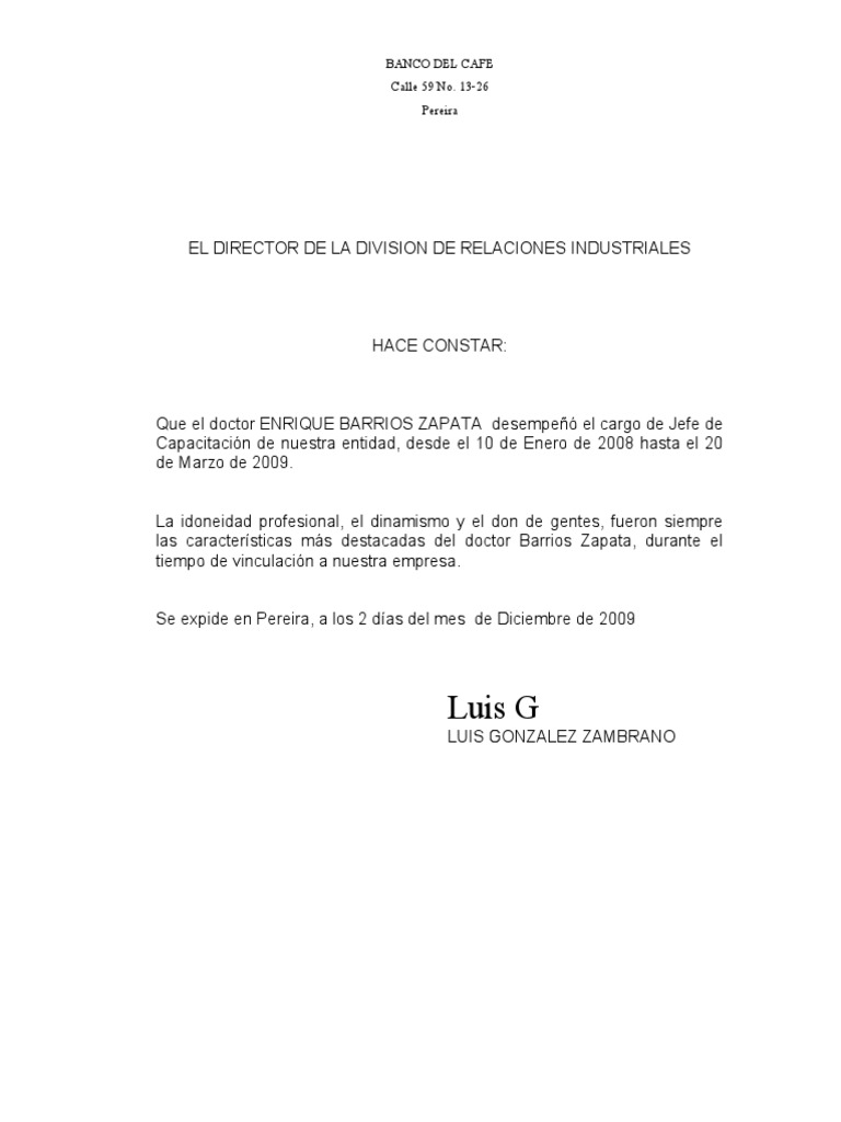 Constancia de Trabajo.docx | PDF