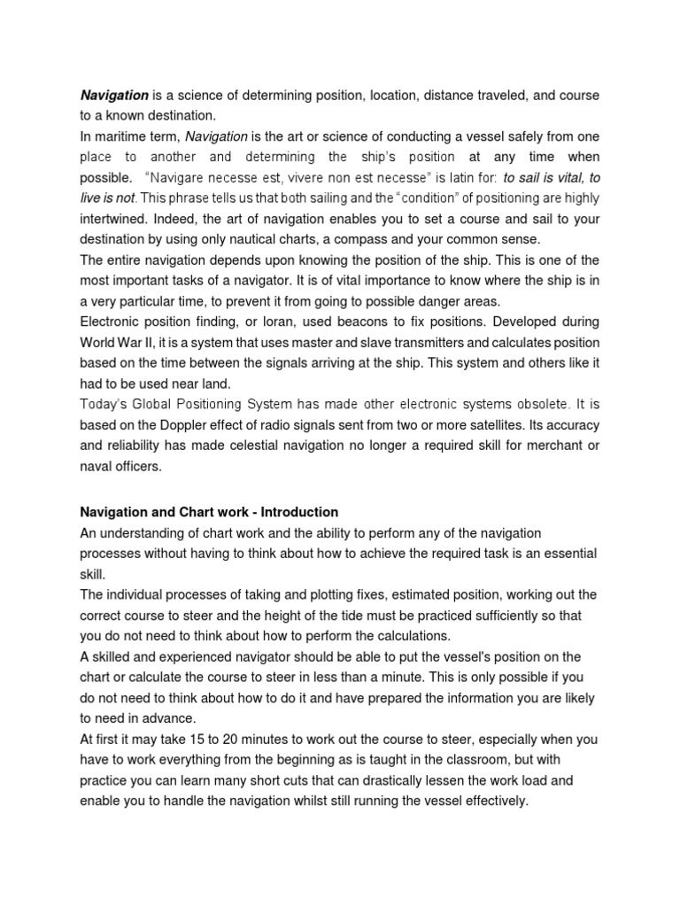 Navigation Lesson 2 (PRELIMS) PDF | PDF