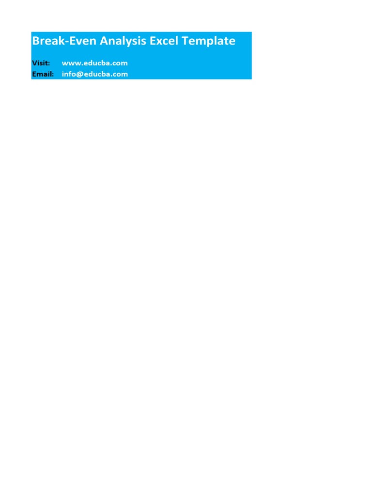 Break-Even Analysis Example Excel-Template | PDF | Economies | Income ...