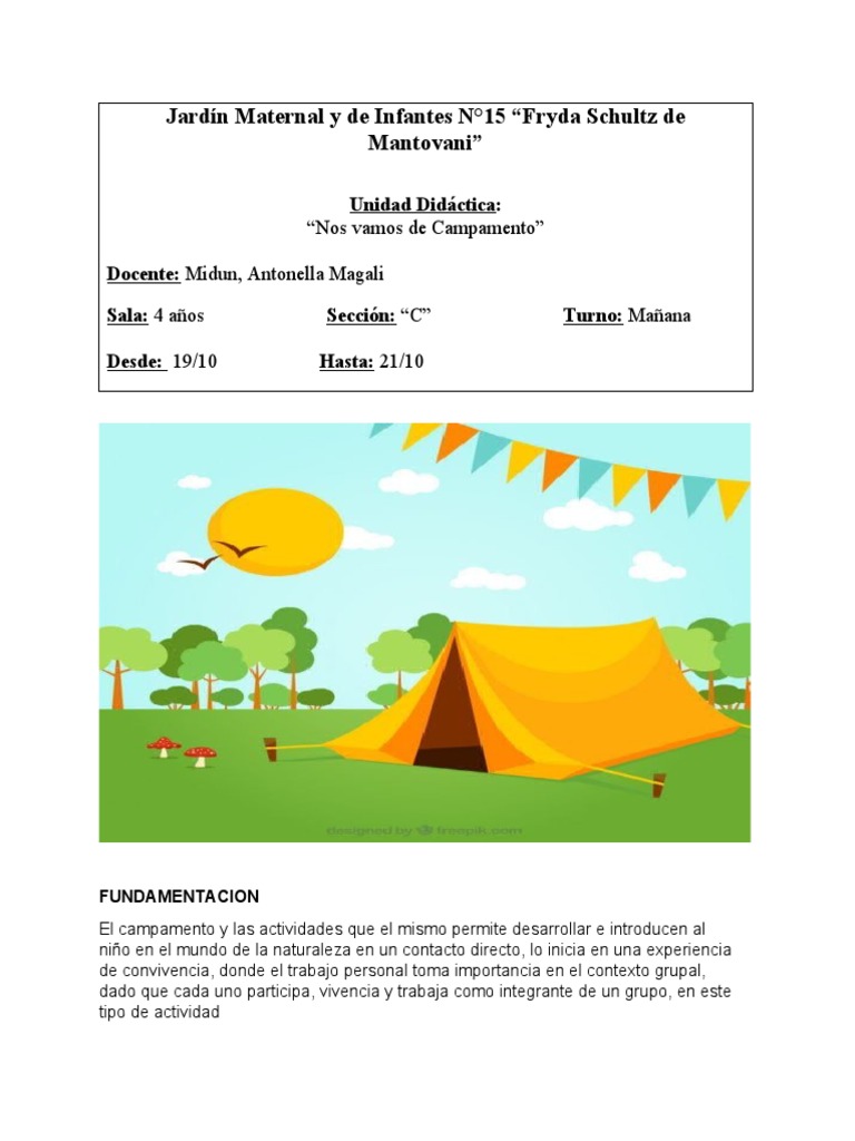 Secuencia Campamento | PDF