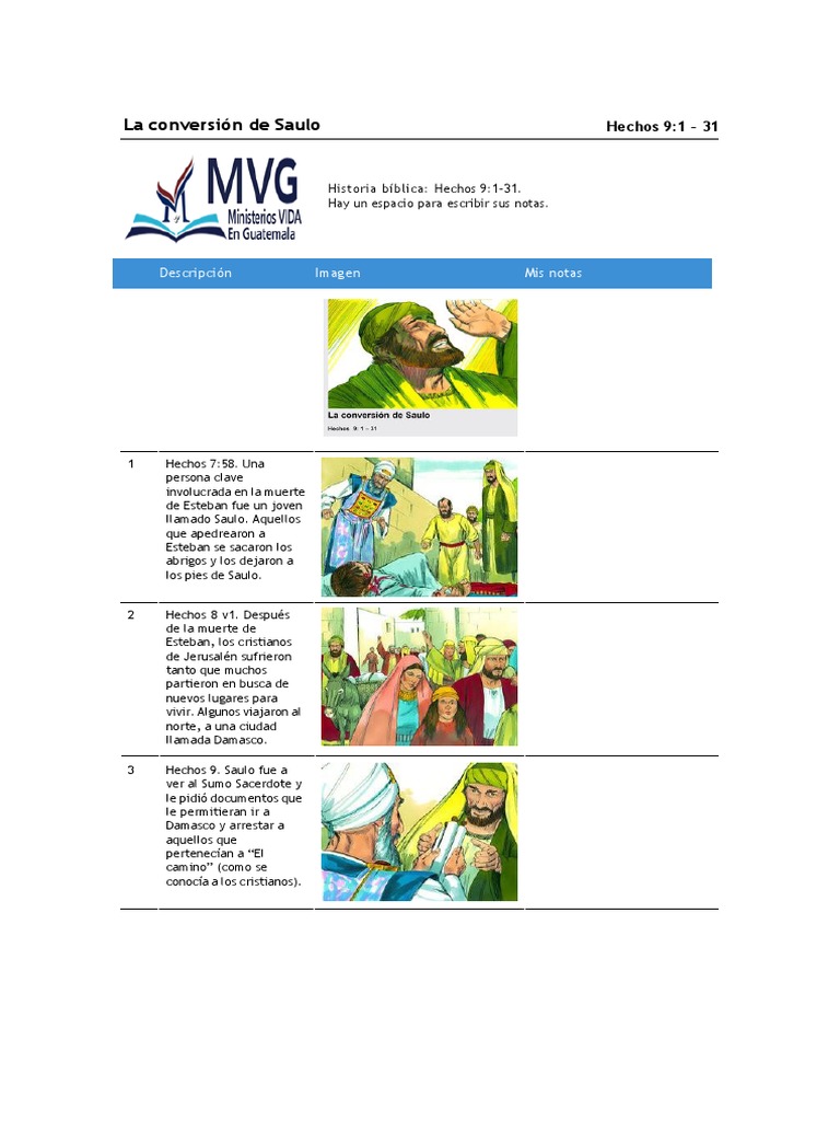 Pablo su Conversión Historia imprimir.pdf | PDF | Pablo el apóstol | Jesús