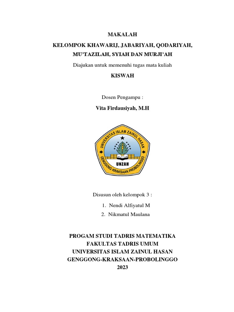 Aliran Islam: Khawarij, Jabariyah, dan Mu'tazilah | PDF