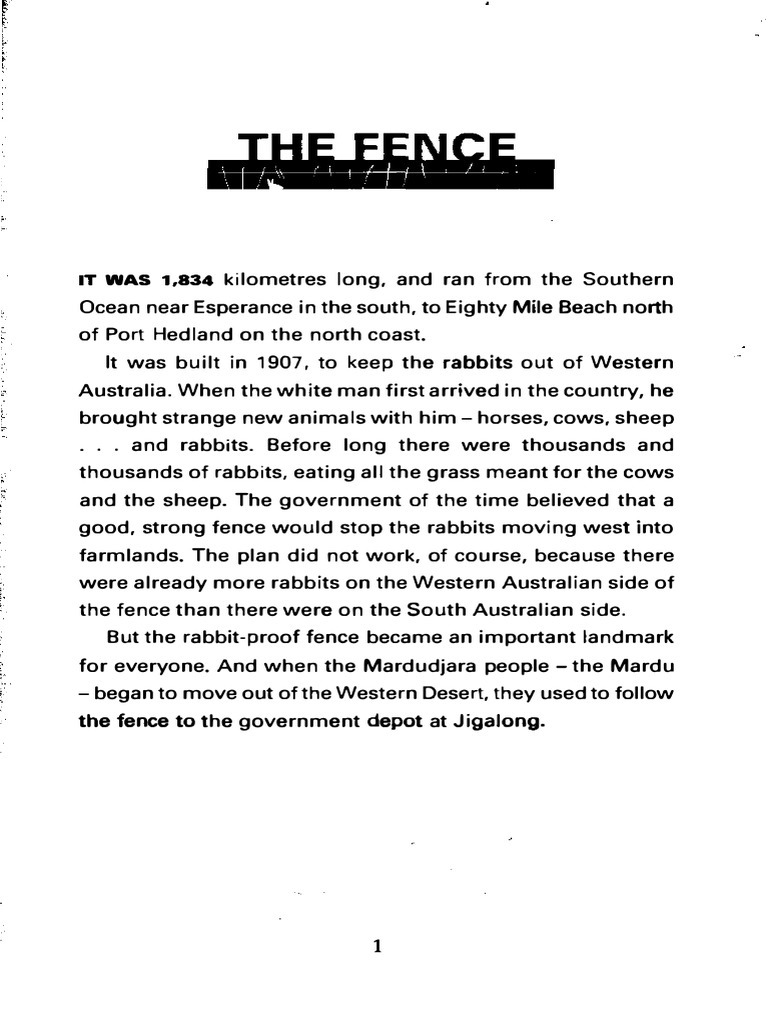 Follow The Rabbit Proof Fence Story | PDF