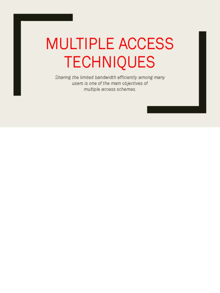 Multiple Access Techniques 1 PDF | PDF Multiple Access Techniques 1 PDF | PDF