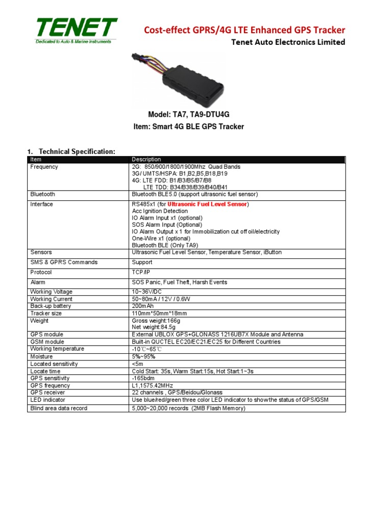 4G 2G TA7 TA9 Smart Professional GPS Terminal Tracker With IO Serial ...