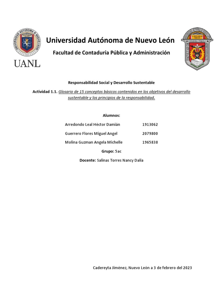 Act 1-1 - Responsabilidad Social y Desarrollo Sustentable - PDF | PDF | Desarrollo sostenible ...