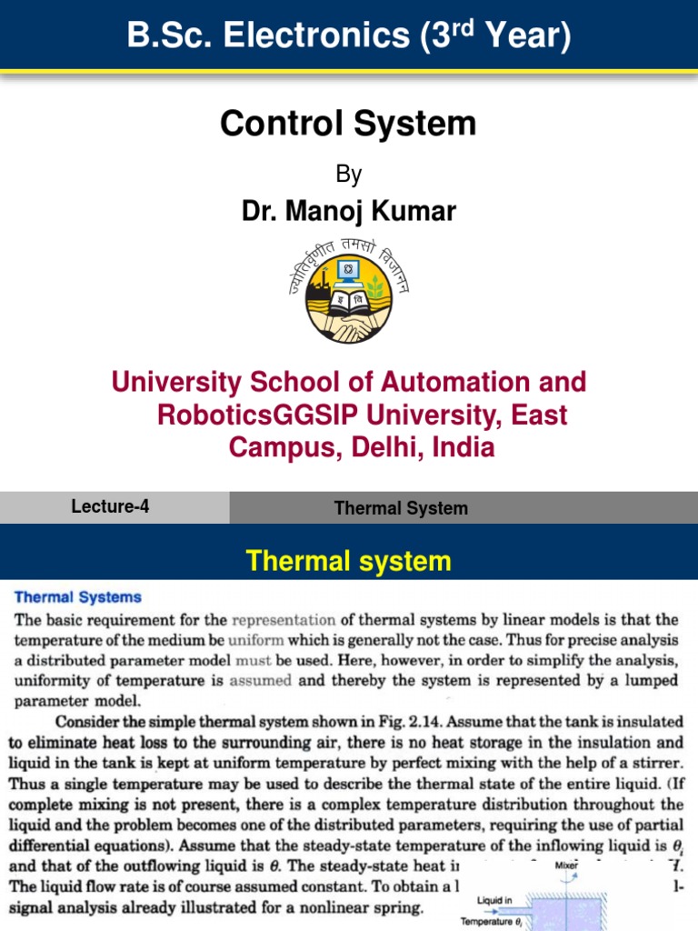 Cslecture-4 Thermal System & Transfer Function PDF | PDF