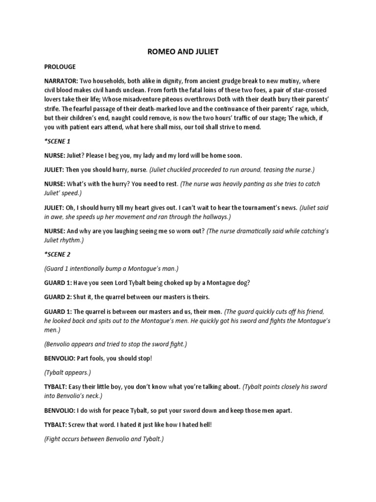 Romeo and Juliet Script | PDF