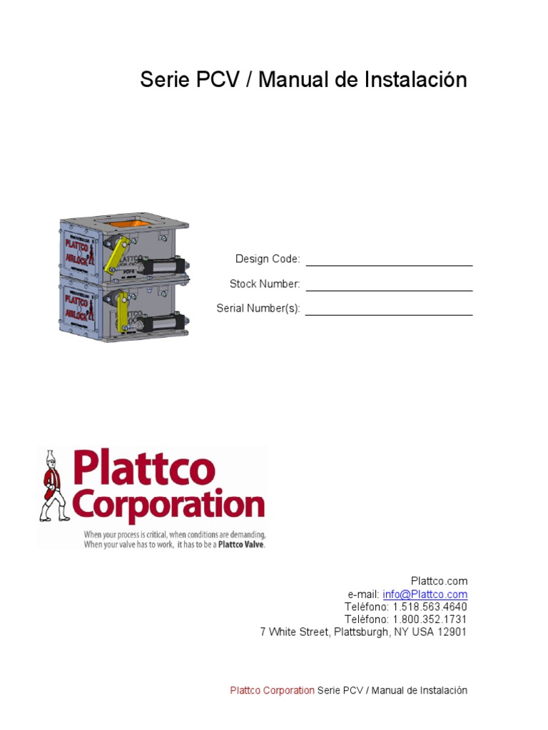 5b51f472e5d2a8809c980b41 - Plattco Installation Manual PCV Series - Spanish | PDF | Rodamiento ...