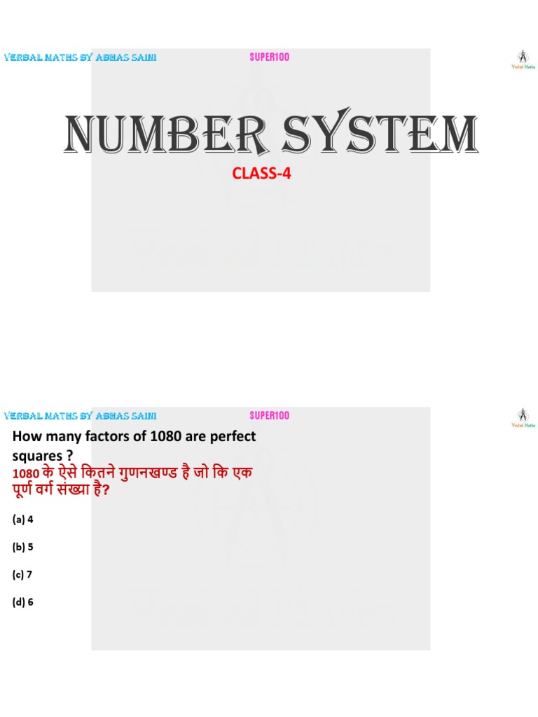 012.Number System Class-4 Q By @LokiTheRobot | PDF