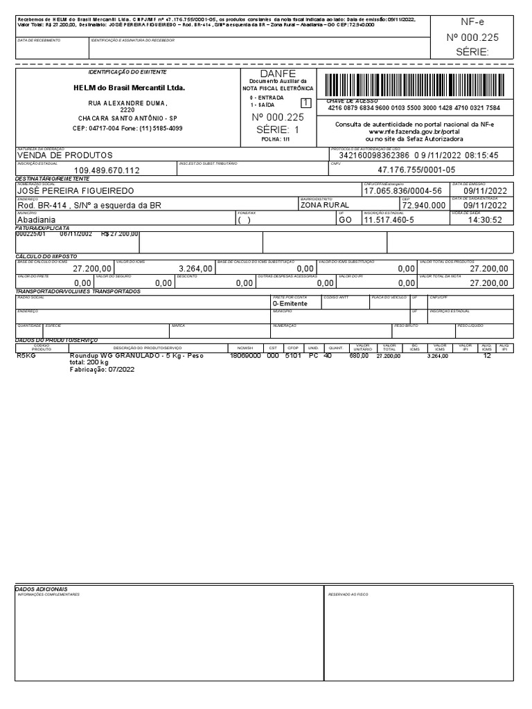 MODELO NOTA FISCAL E | PDF