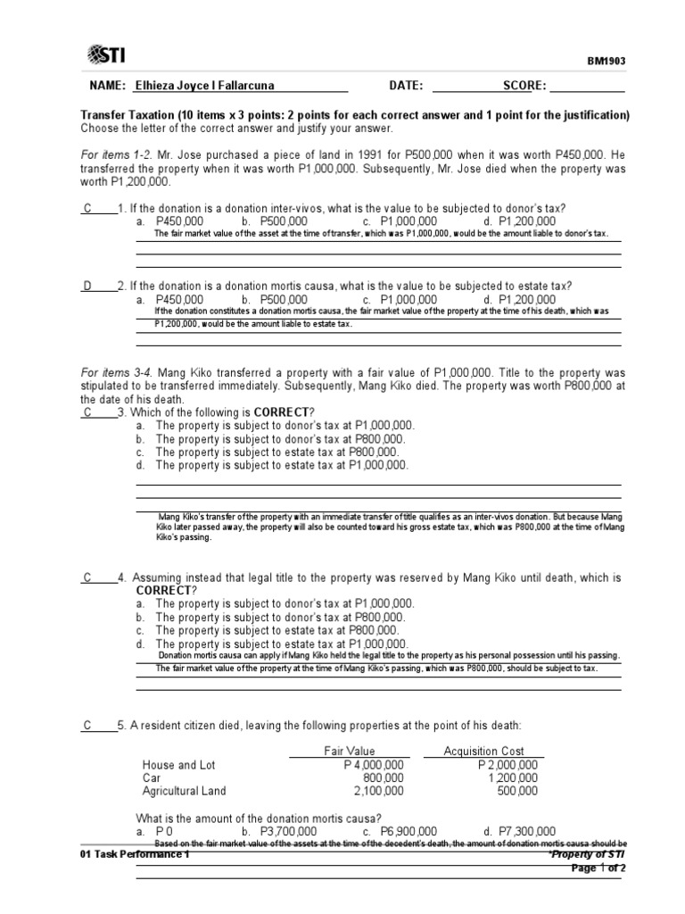 Fallarcuna, Elhieza 01 Task Performance 1 BussTax | PDF