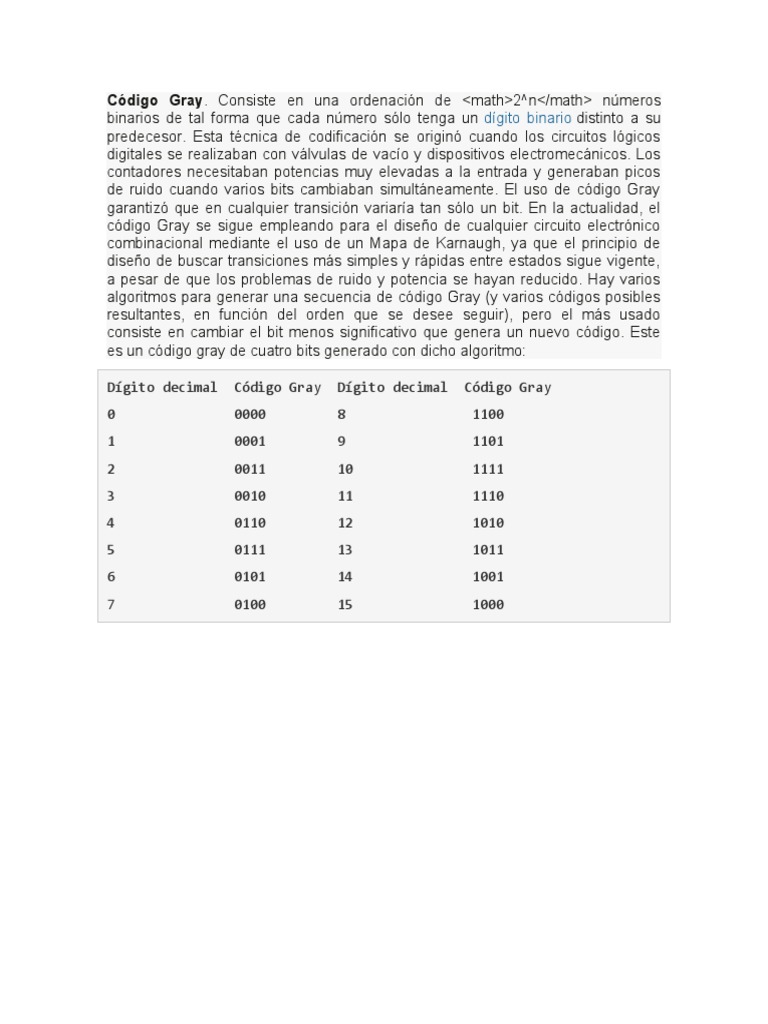 Código Gray, una técnica de codificación binaria histórica con ...