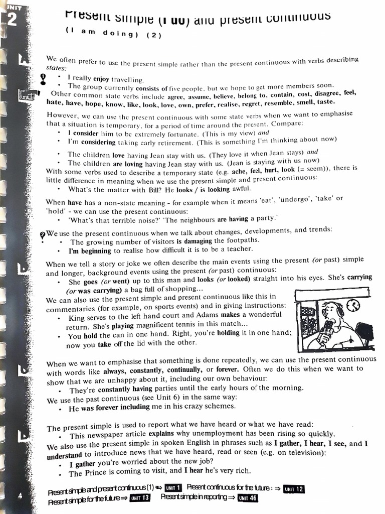 Unit 2 Present Simple & Continuous Tense PDF | PDF
