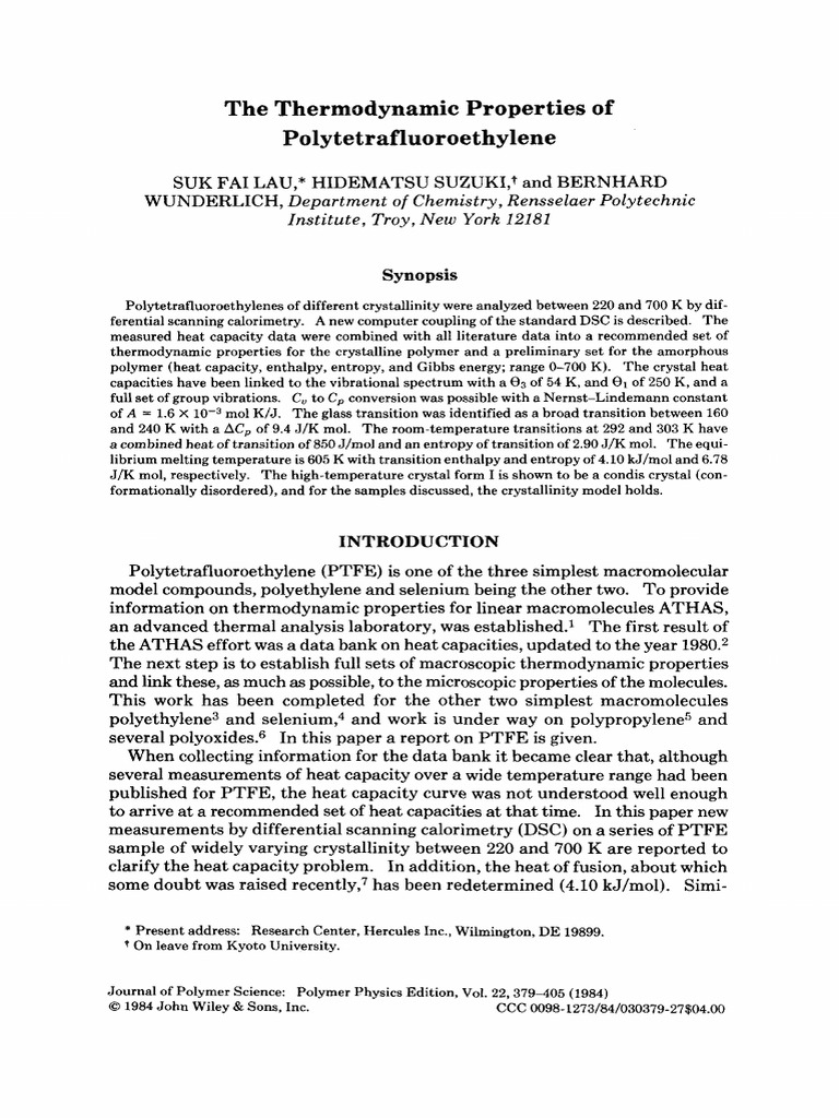 Lau Et Al-1984-Journal of Polymer Science Polymer Physics Edition PDF | PDF