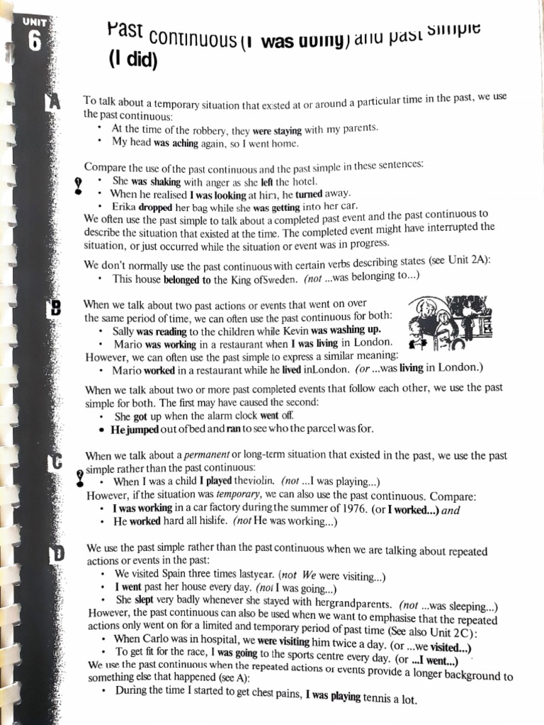 Unit 6 Past Continuous & Past Simple Tense | PDF