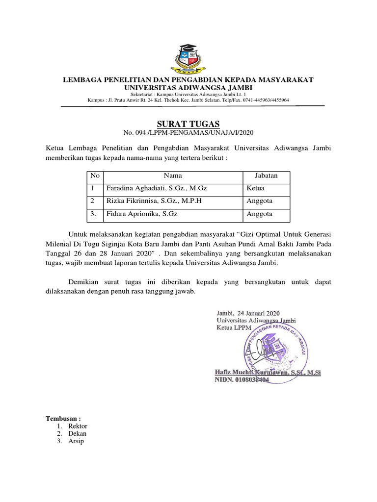 Surat Tugas LPM HGN - Compressed | PDF
