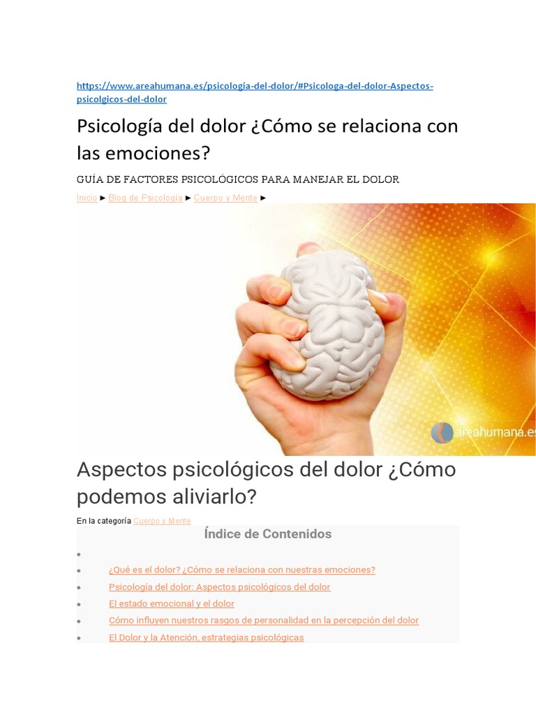 DOLOR PSICOLOGICO | PDF