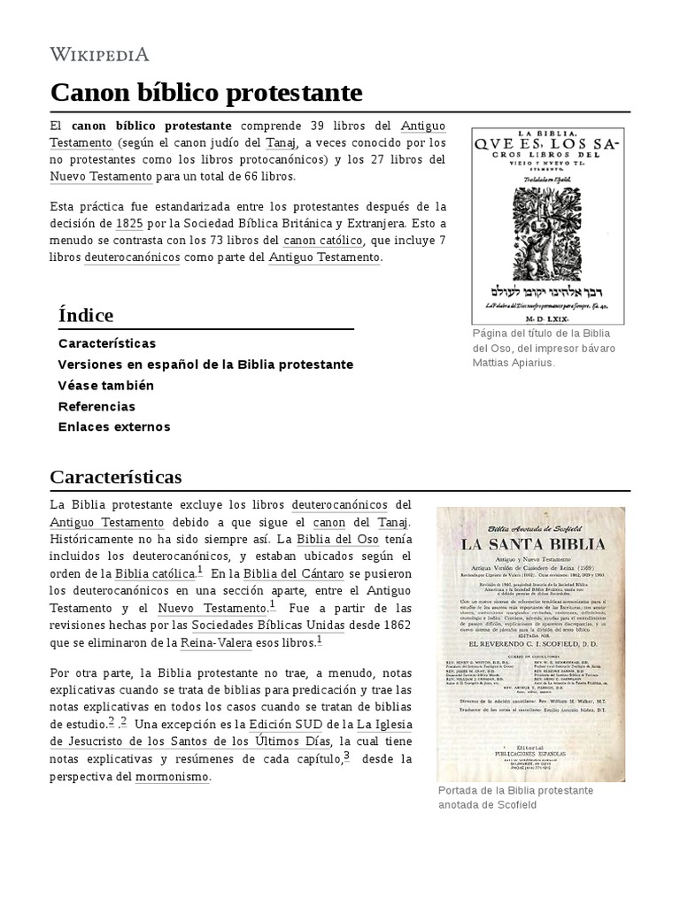 Canon Bíblico Protestante | PDF