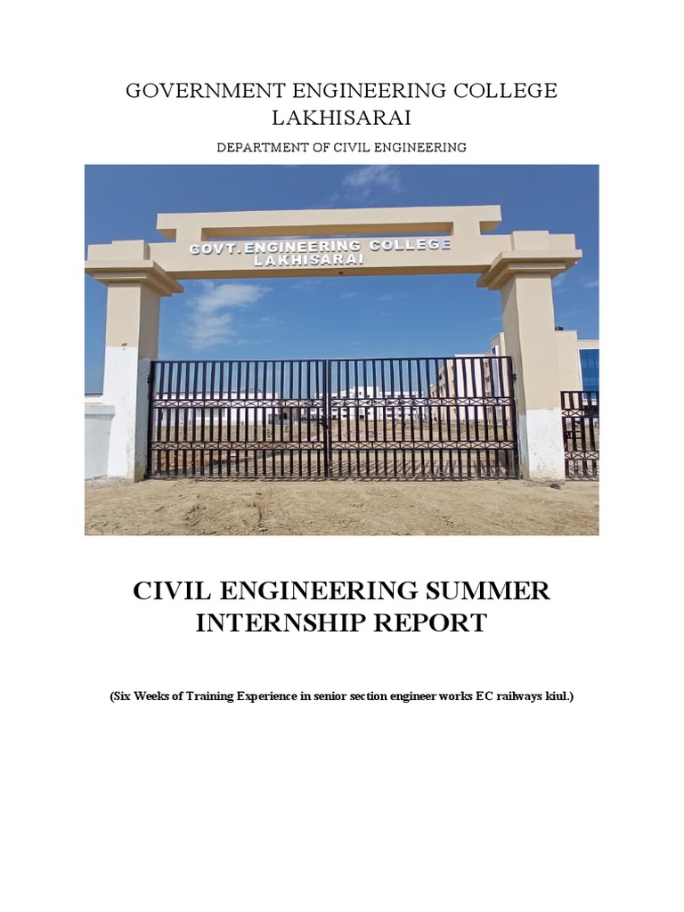 GOVERNMENT ENGINEERING COLLEGE LAKHISARAI INTERNSHIP REPORT Subham | PDF