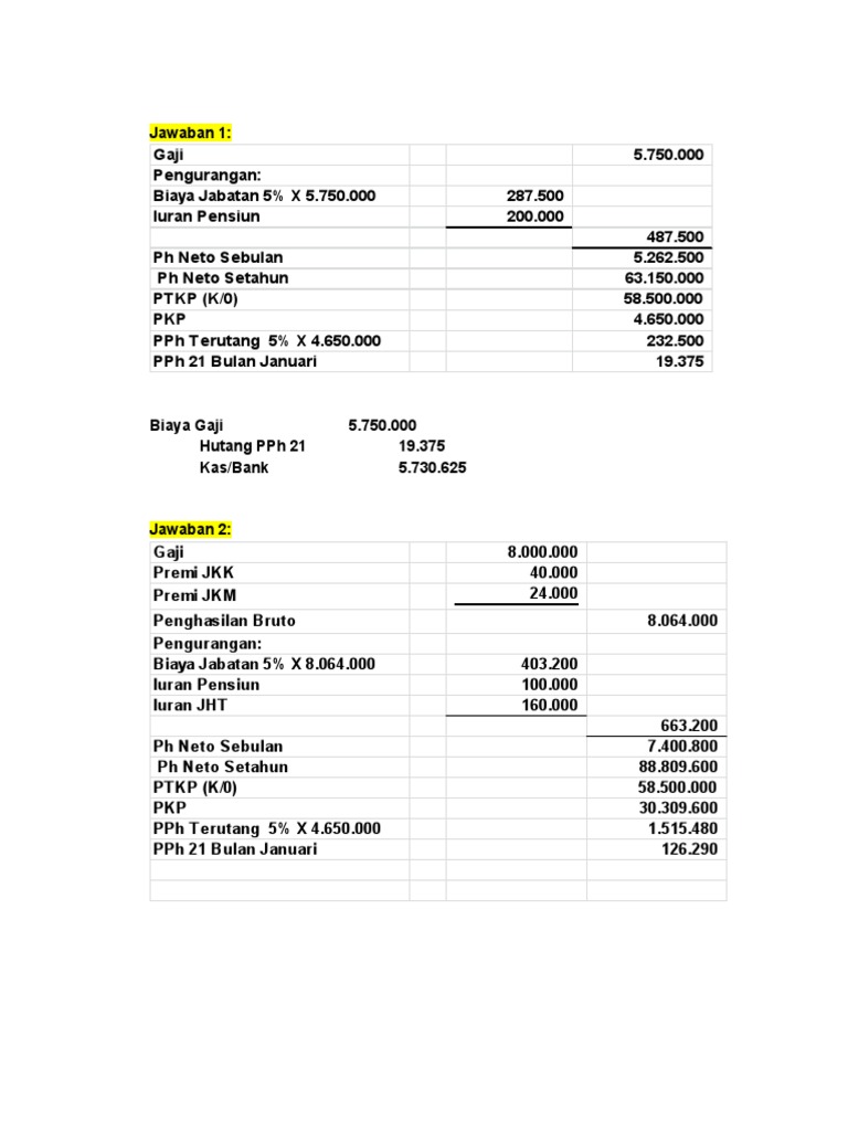 Materi 3 - Latihan Soal 21 22 - Jawaban PDF | PDF | Pengelolaan Keuangan & Uang