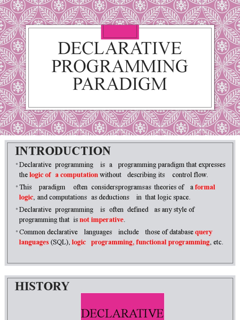 An In Depth Look At Declarative Programming Paradigms And Languages Pdf Extensible