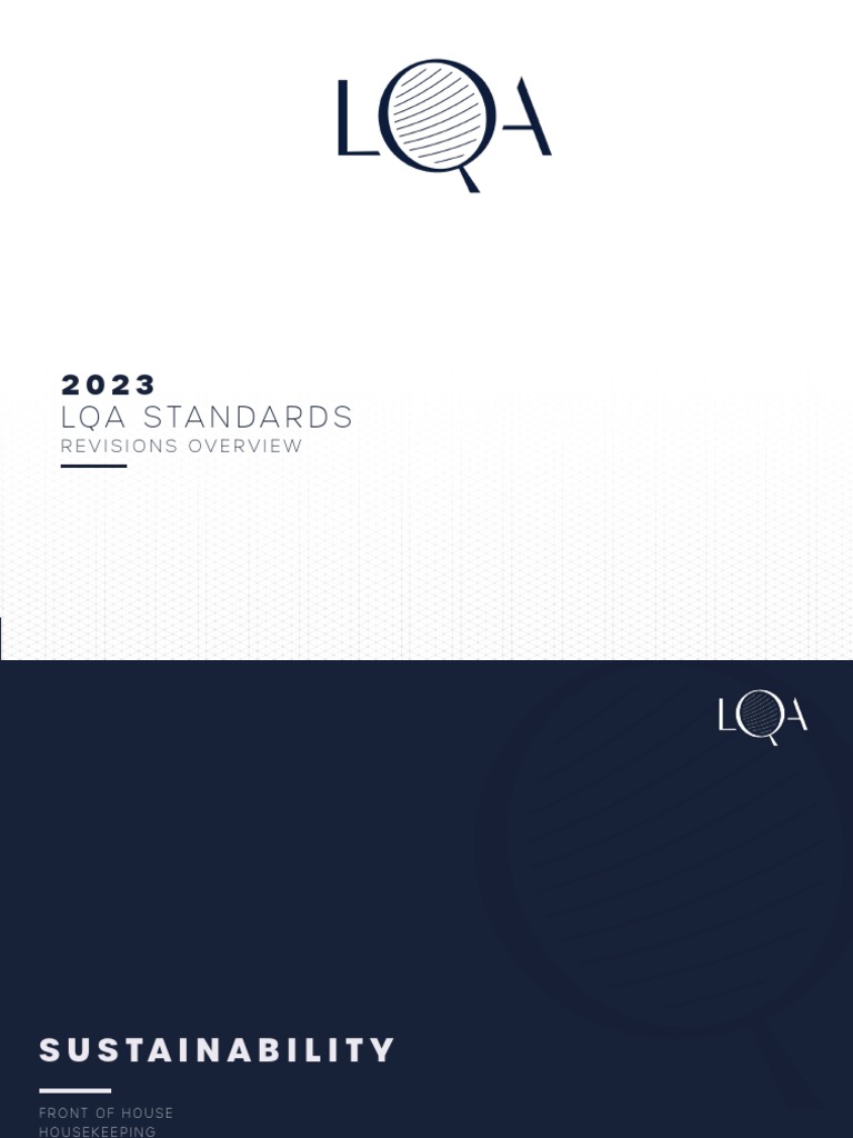 LQA Standards 2023: Sustainability Focus | PDF | Buffet | Restaurants
